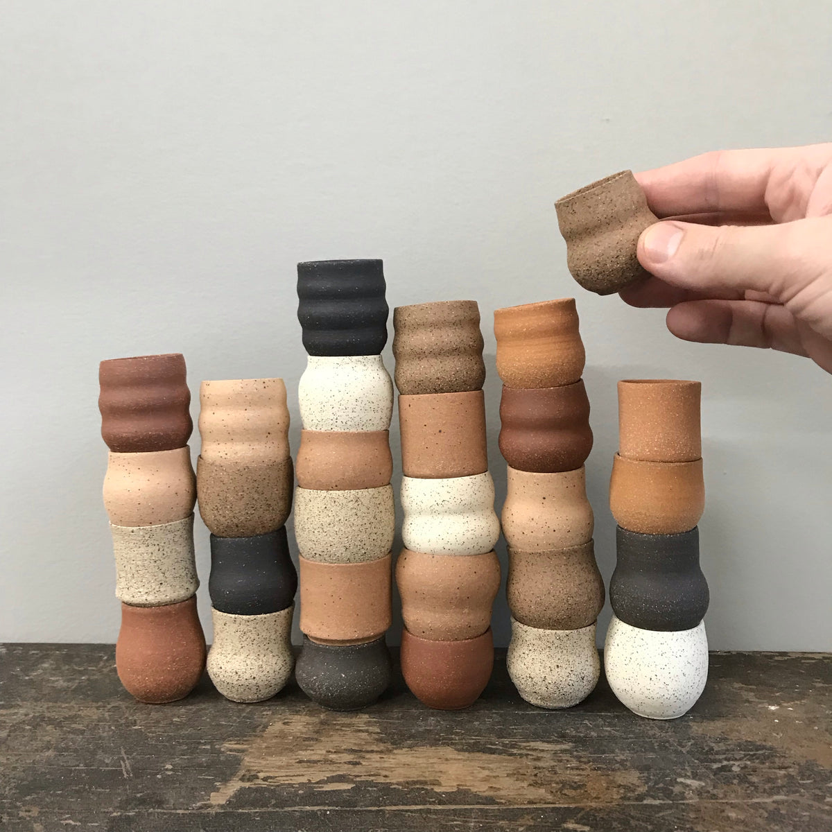 Basics - Tiny - Set of 4 Random Pots - No Drainage Hole – Aloe Frost